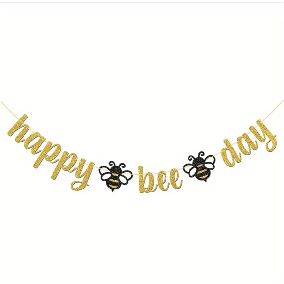 Party Supplies | Happy Bee Day Bee Theme Birthday Party Banner ...